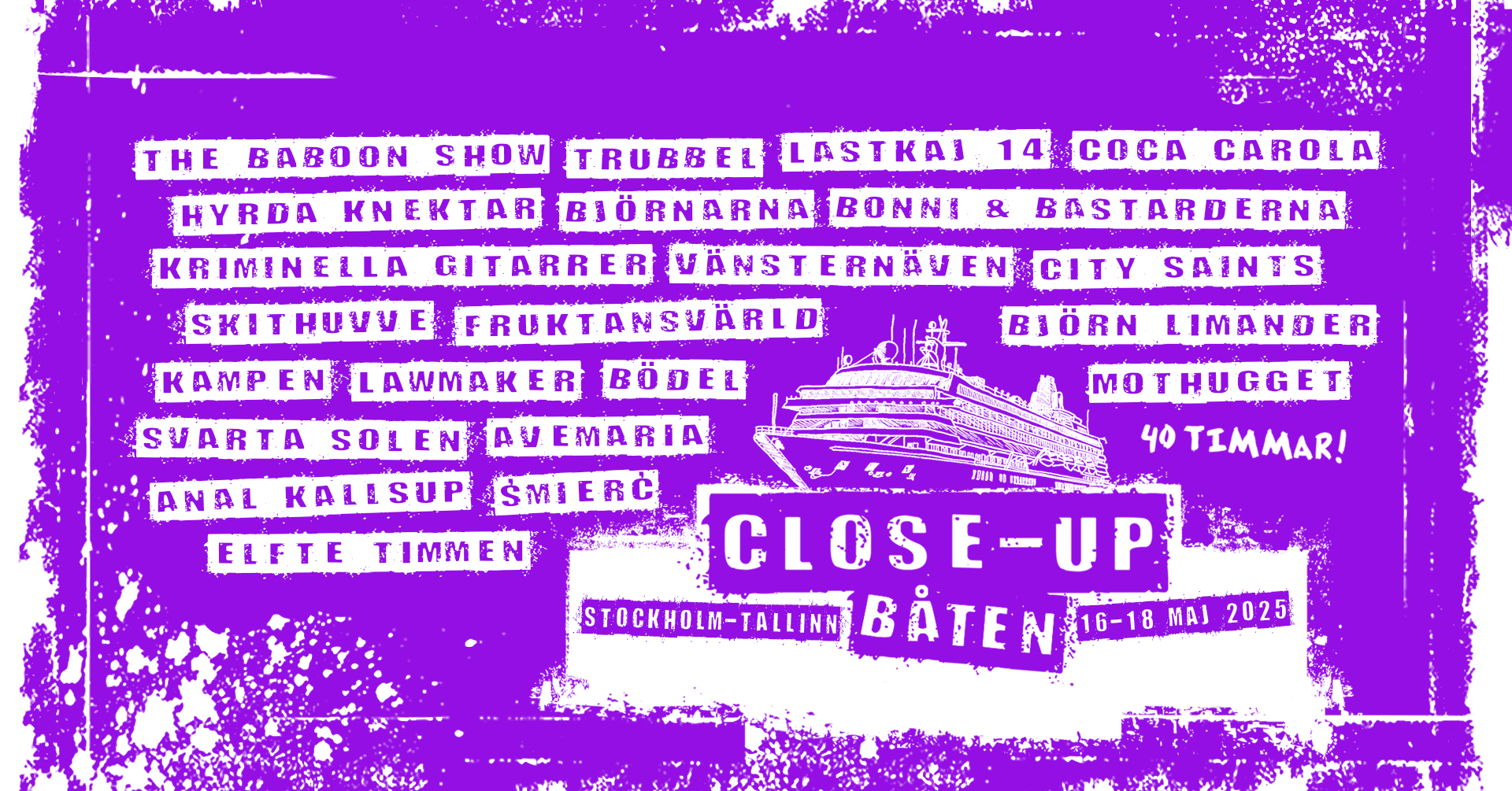 Close up cruise PUNK - Festivalbussen